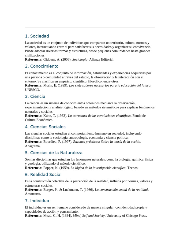 Ciencias Sociales Conceptos Basicos | PDF | Sociología | Sociedad