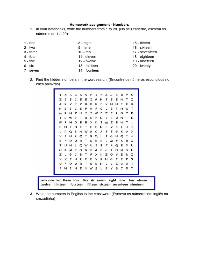 Homework Assignment - Numbers | PDF