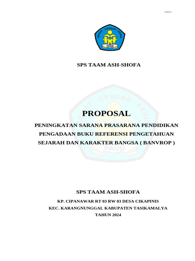 Proposal Bantuan Buku PAUD 2024 | PDF
