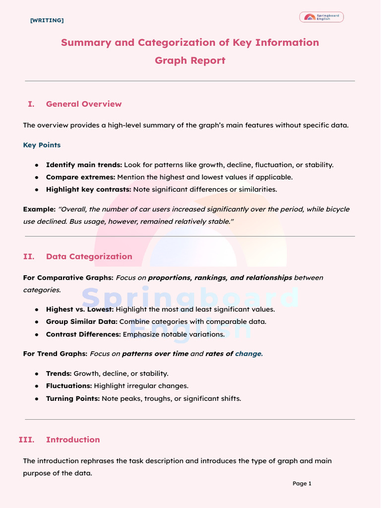 Summary and Categorization of Key Information For Graph Report | PDF | Chart | Data