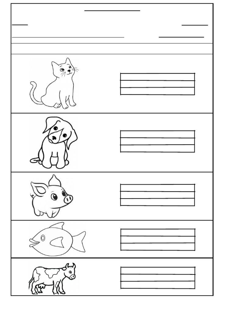 Animal Naming Activity for LKG | PDF