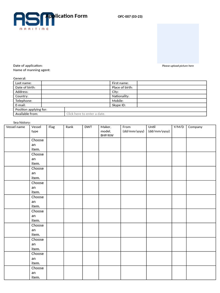 OFC 007 Application Form Ver 03 23 | PDF | Acetic Acid