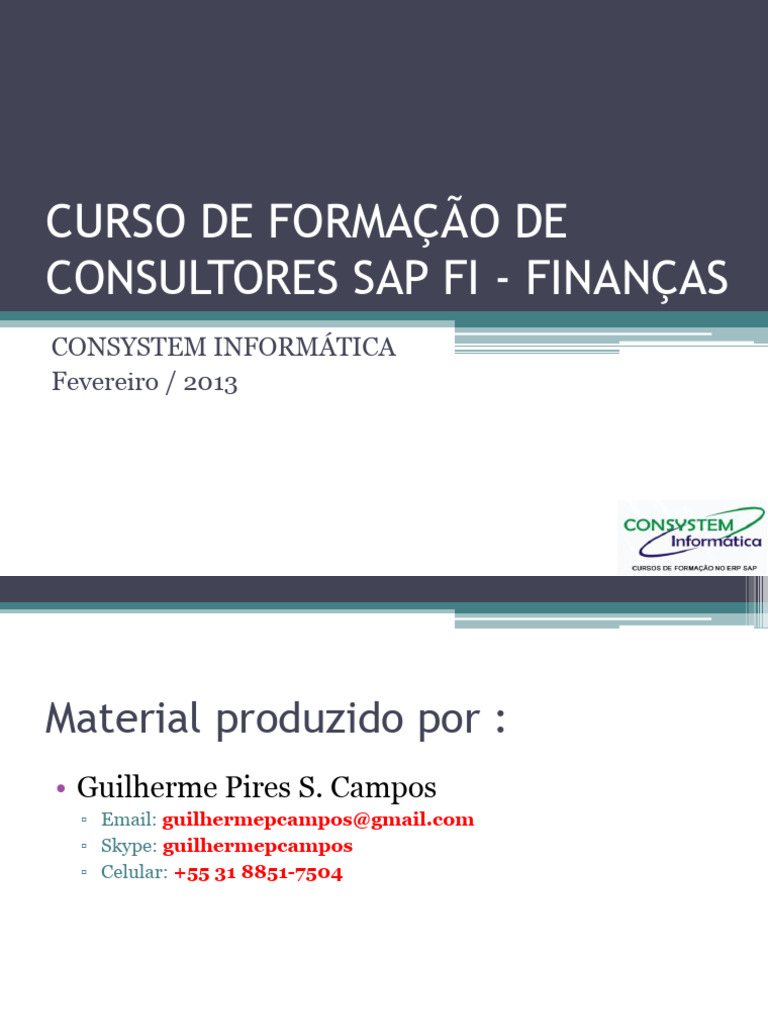 Curso SAP FI Finance | PDF | Contabilidade | Taxa de câmbio