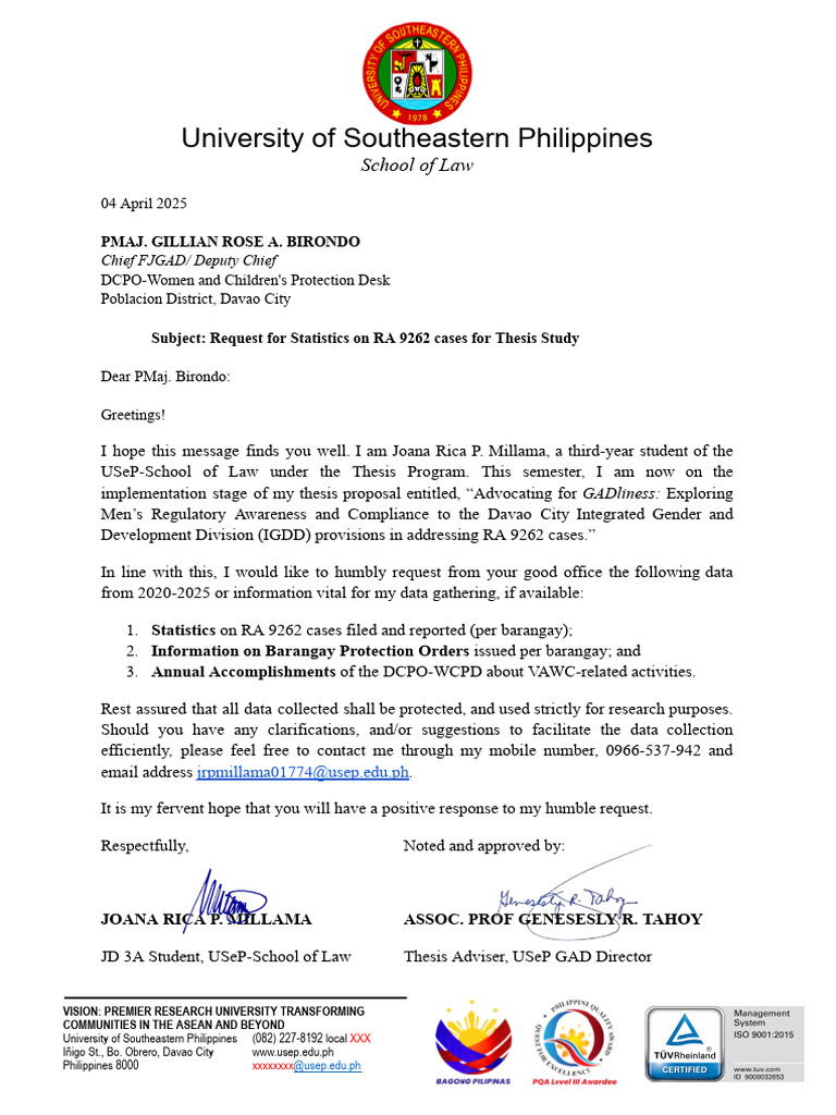 Request Letter For DCPO | PDF