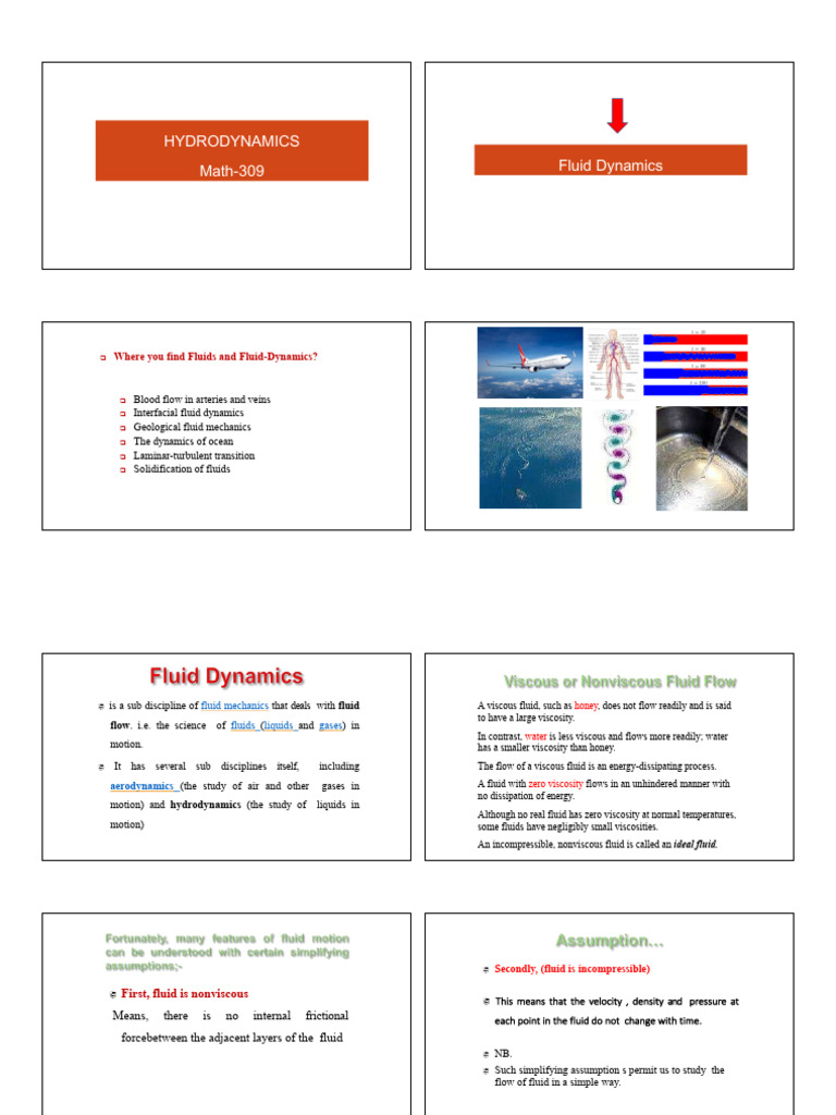 L-1 Hydrodynamics (2 files merged) | PDF | Fluid Dynamics | Viscosity