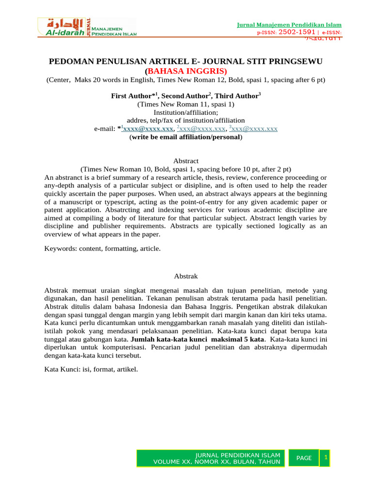 Pedoman Penulisan Artikel Terbaru | PDF