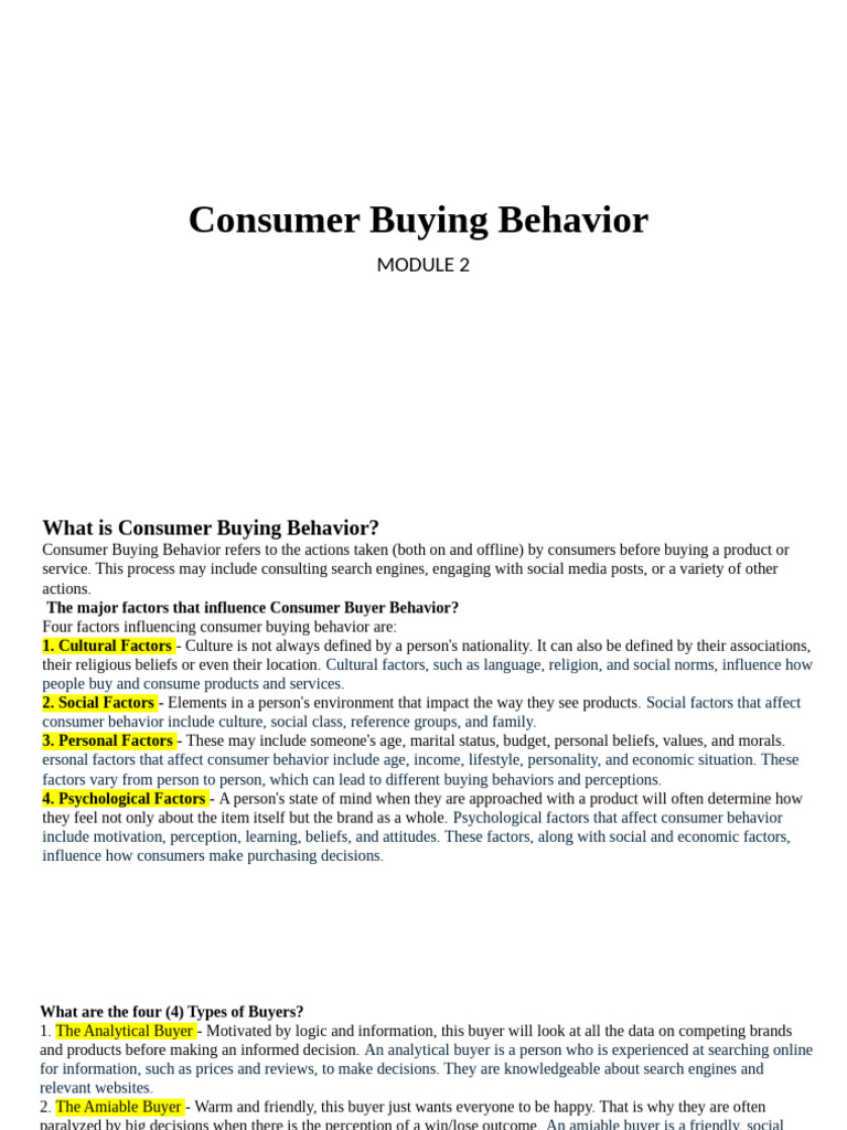 Principles of Marketing - Consumer Buying Behavior | PDF | Behavior | Consumer Behaviour
