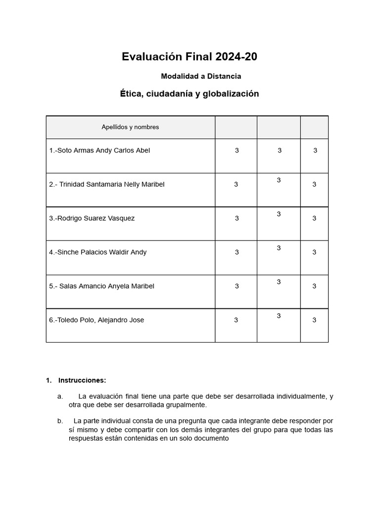 Evaluación Final 2024-20 PA4 | PDF | Desigualdad social | Discriminación y relaciones raciales