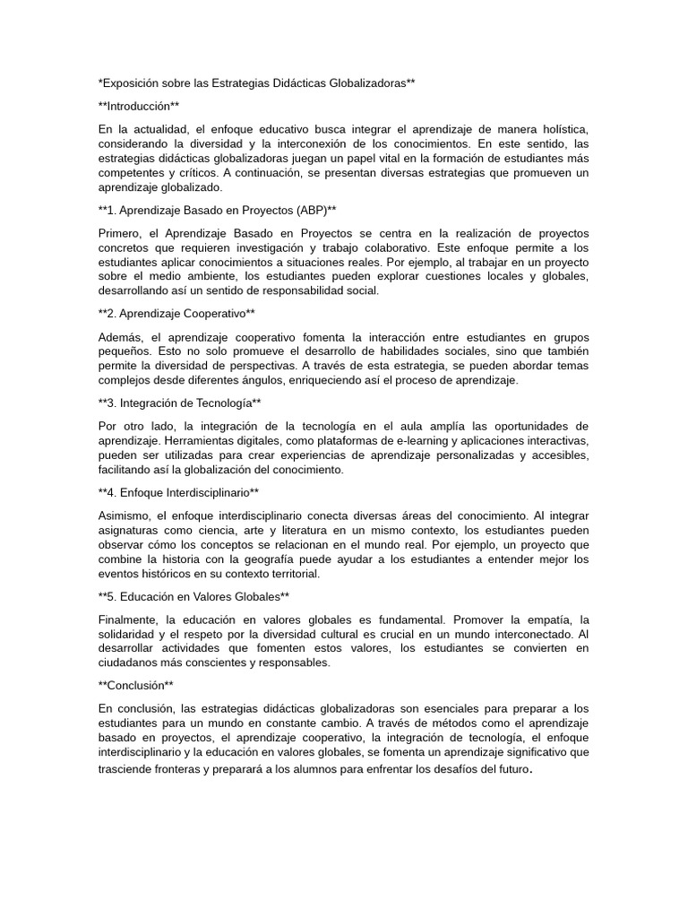 Documento | PDF | Aprendizaje | Aprendizaje en base a proyectos