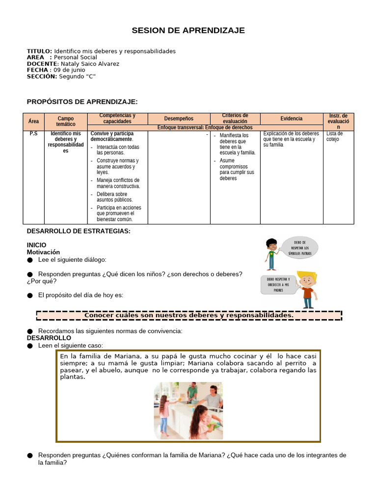 Sesion 09 Junio Ps Identifico Mis Deberes y Responsabilidades | PDF ...