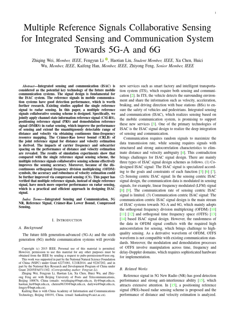 ISAC Using 5G Reference Signals | PDF | Orthogonal Frequency Division Multiplexing | Modulation
