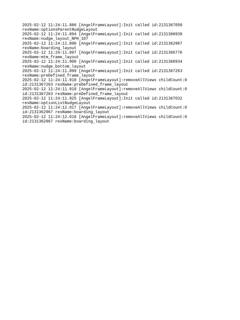 AngelFrameLayout Initialization Logs | PDF