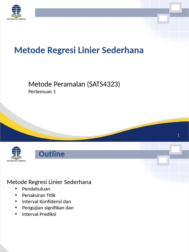 Pert 1 Metode Regresi Linier | PDF