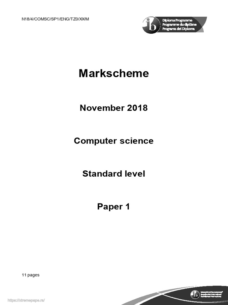 Computer Science Paper 1 SL Markscheme | PDF | Computer Data Storage | Cost Of Living