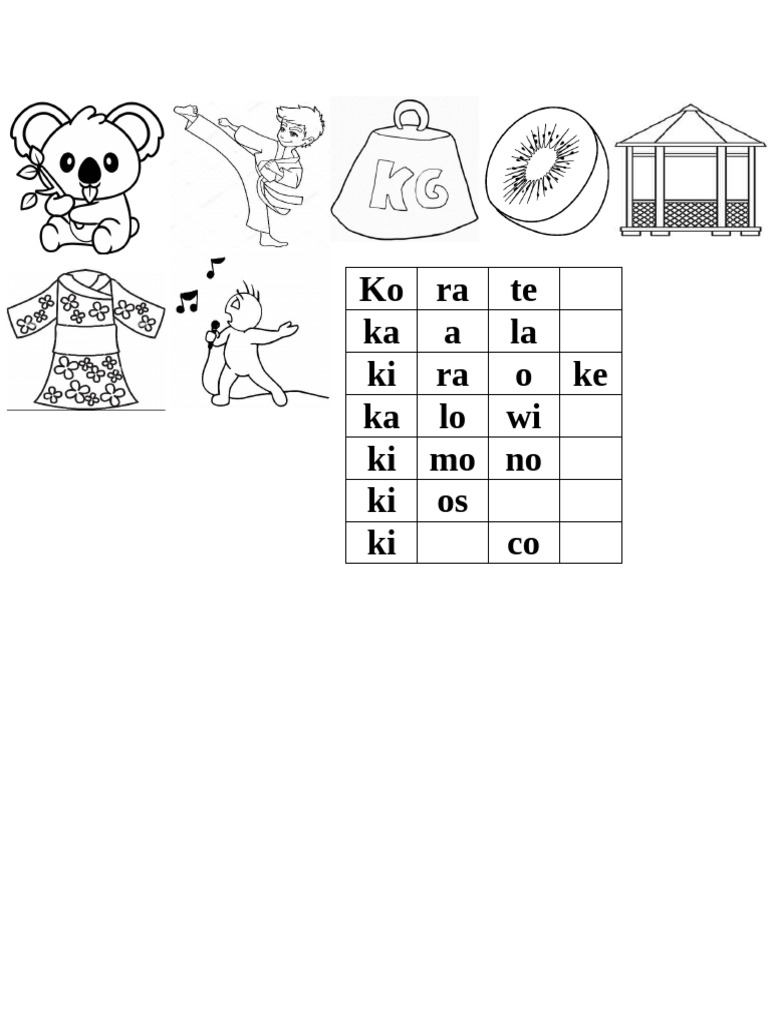 Formar Palabras Con La Letra K | PDF