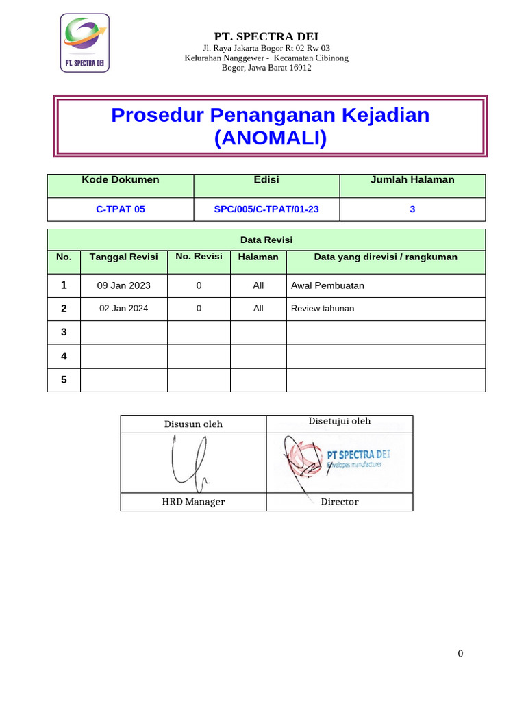 Prosedur Penanganan Anomali Keamanan | PDF