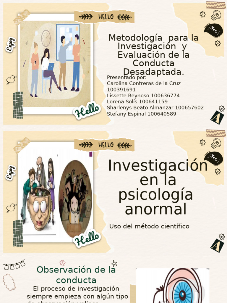 Metodología para Evaluar Conducta Desadaptada | PDF | Experimentar ...