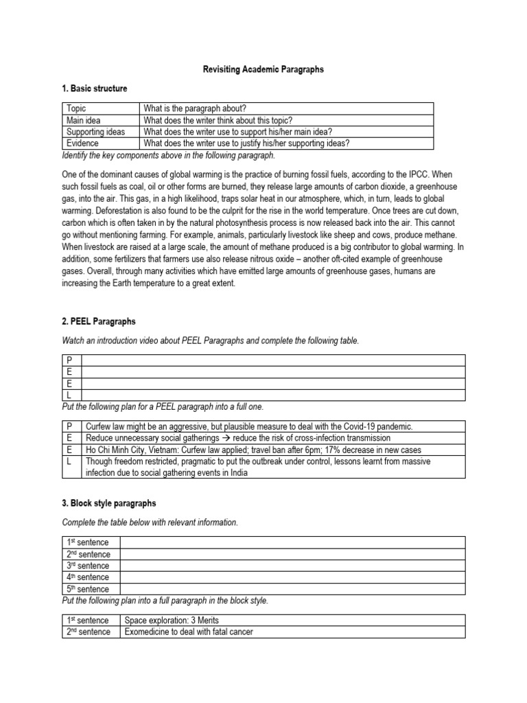 Revisiting Academic Paragraphs | PDF | Climate Change | Greenhouse Gas