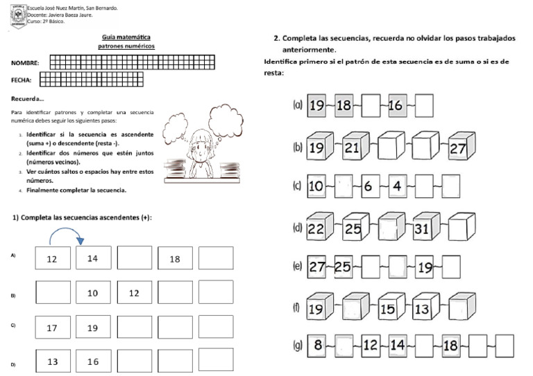 -Patrones- númericos 2 basico | PDF