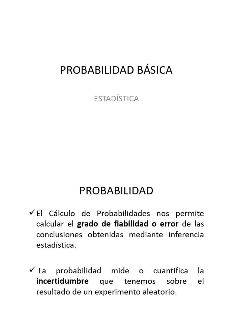 Probabilidad Básica | PDF | Probabilidad | Teoría de probabilidad