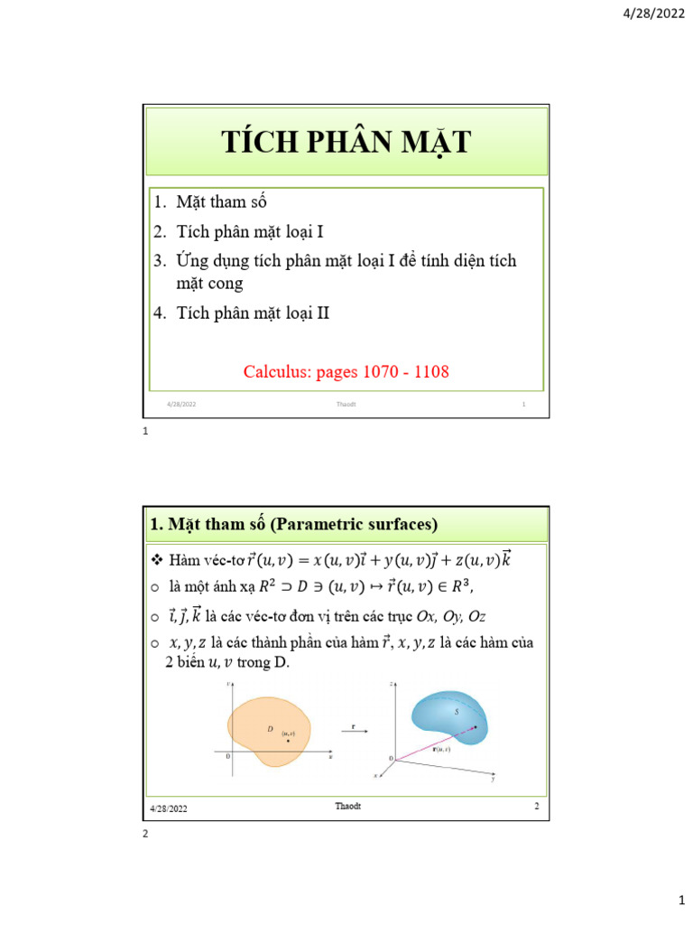 Tuan 10. Tich Phan Mat | PDF