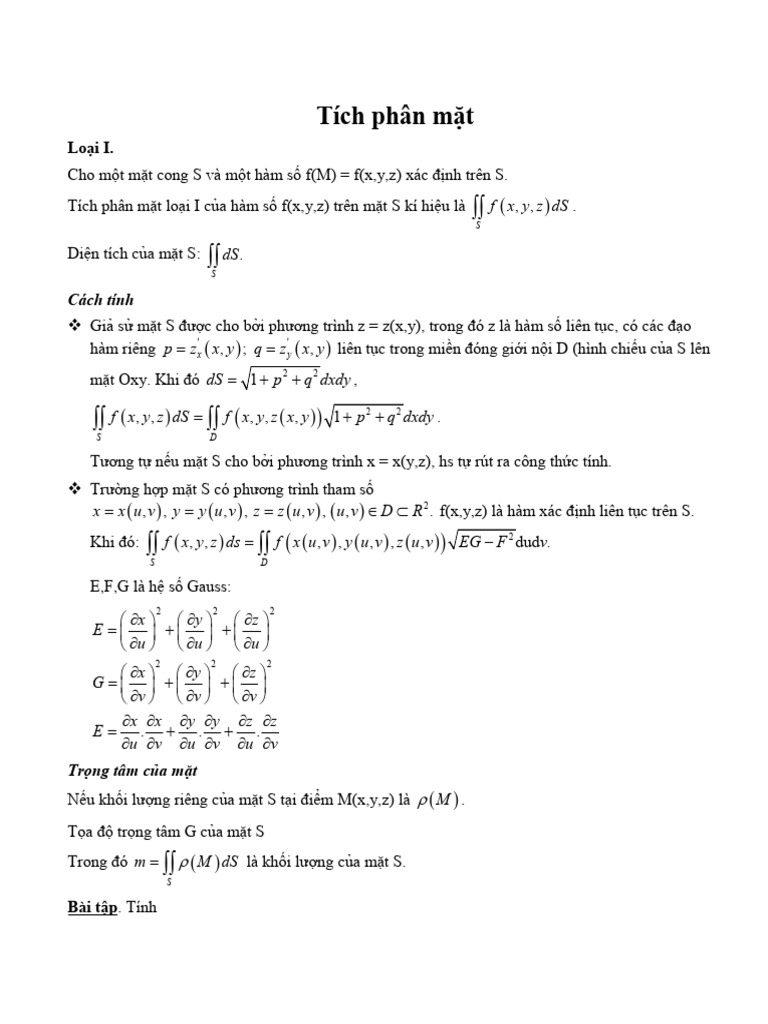 Tuan 11. Tich Phan Mat Loai 1 | PDF