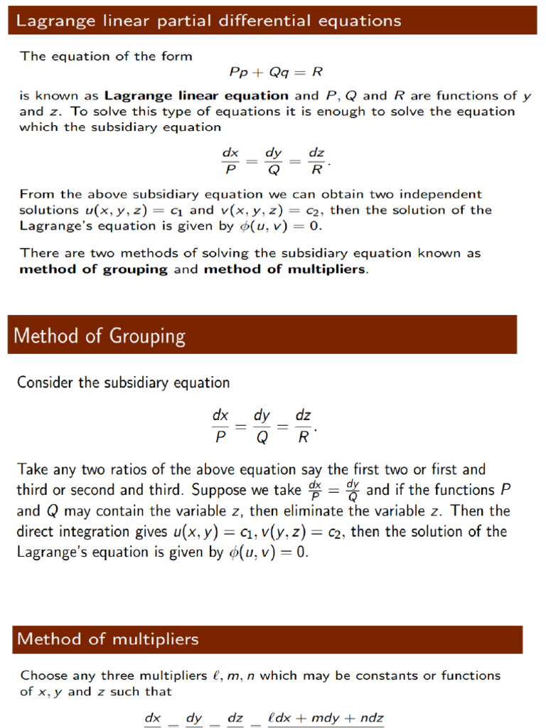 Lagranges PDE1 | PDF
