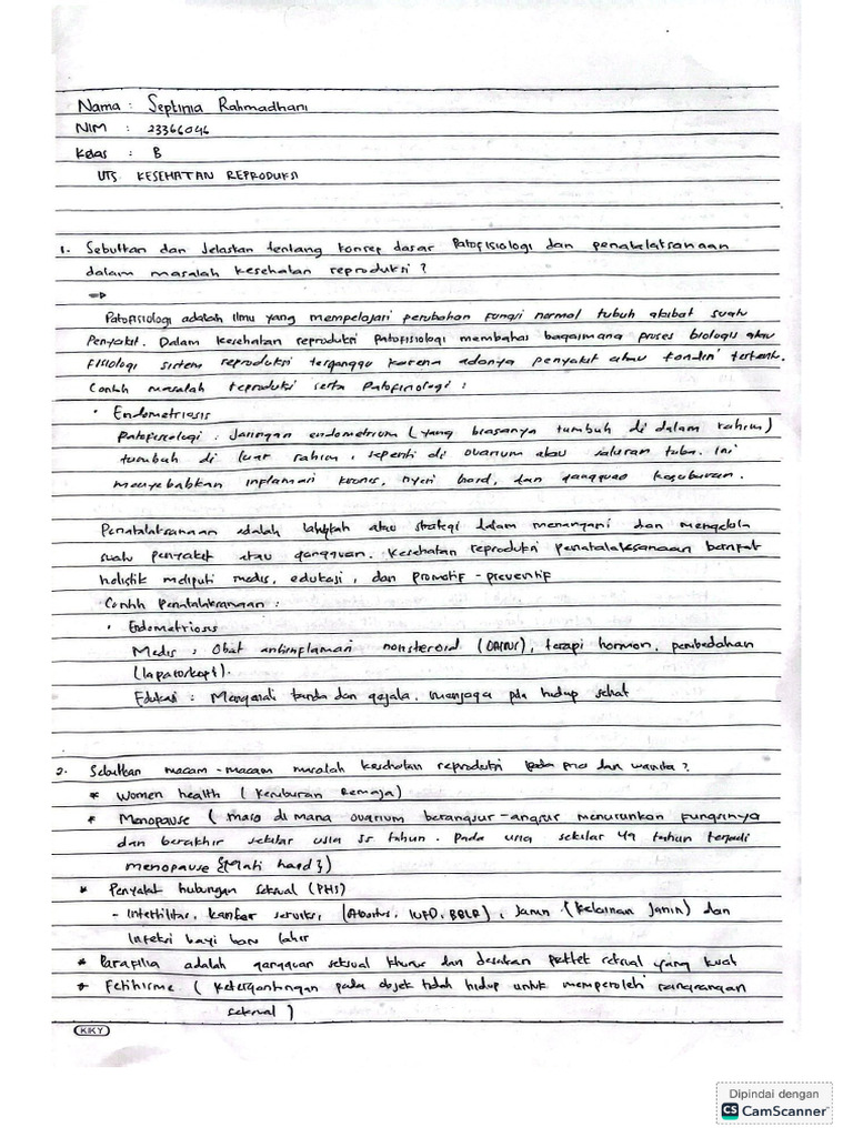 Uts Kespro Septinia Rahmadhani Nim 23366 | PDF