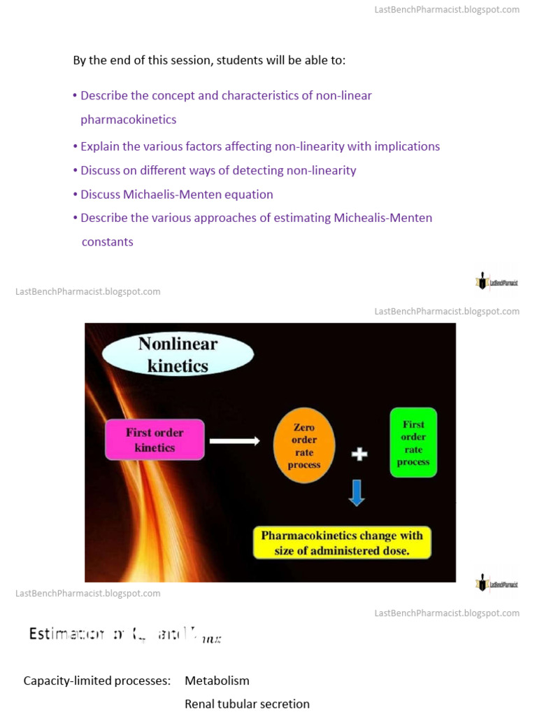 Non-Linear Pharmacokinetics - 2 | PDF | Pharmacokinetics