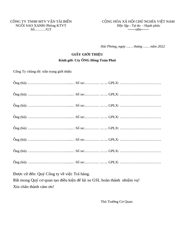 Giay Gioi Thieu TP | PDF