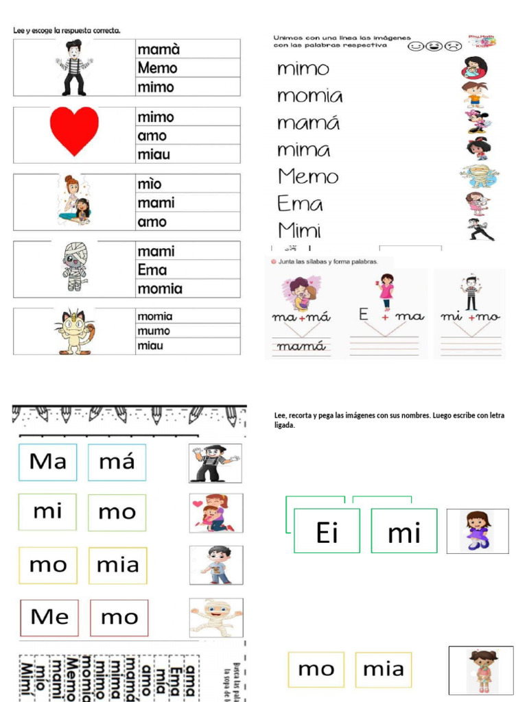 Ficha de Palabras Con M | PDF