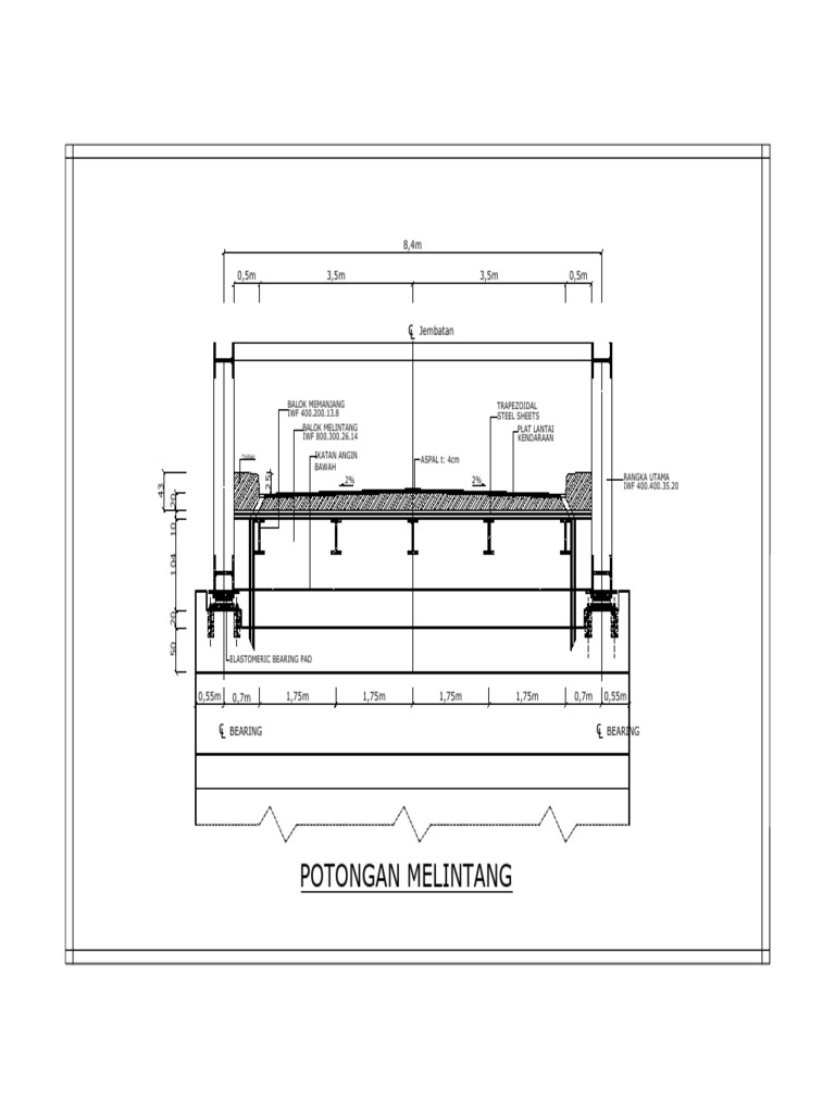 Potongan Melintang Struktur Jembatan-Model | PDF