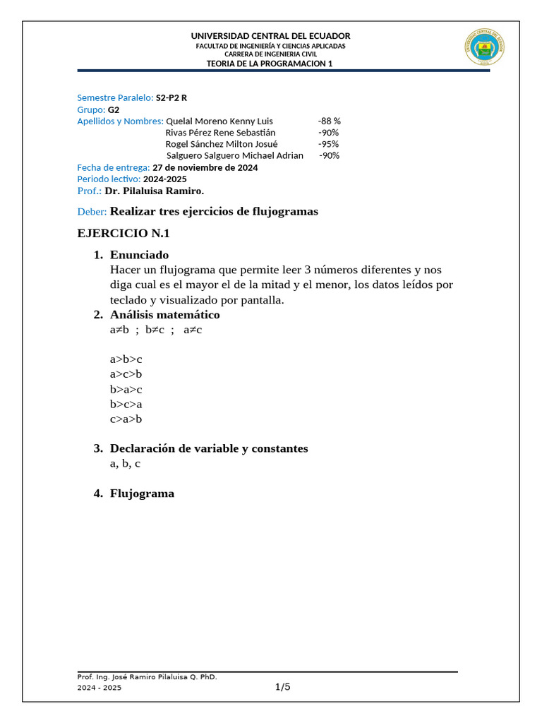 Deber 3 - 3 - Ejercicios - de - Flujogramas - Num - Par - Suma | PDF ...