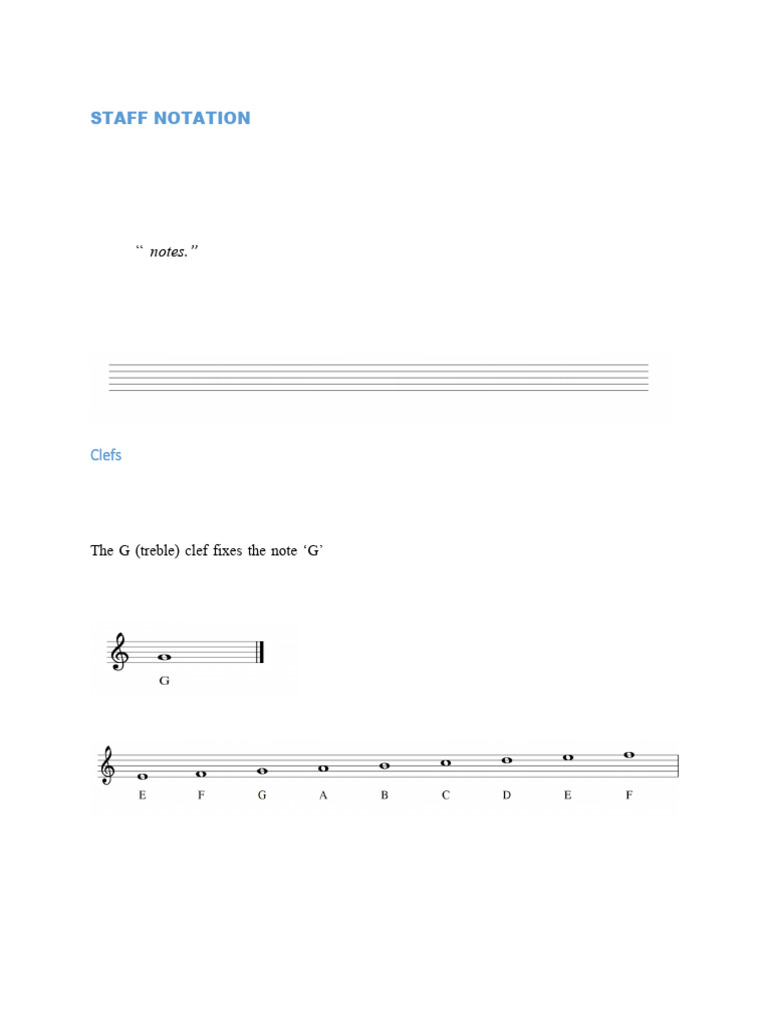 Lesson 4 ; Staff Notation | PDF