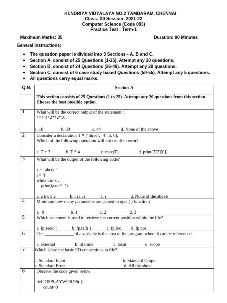 Computerscience Term 1 2021 Pdf Parameter Computer Programming Text File