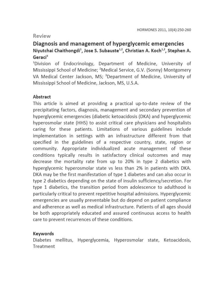 diagnosis_and_mx_of_hyperglycaemic_emergencies | PDF | Hyperglycemia ...