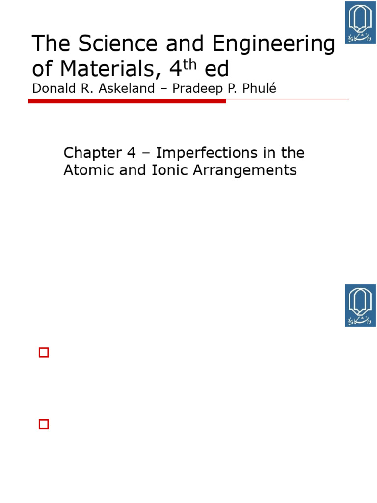Chapter 4 - Imperfections in The Atomic and Ionic Arrangements ..Elm Mavad | PDF | Dislocation ...
