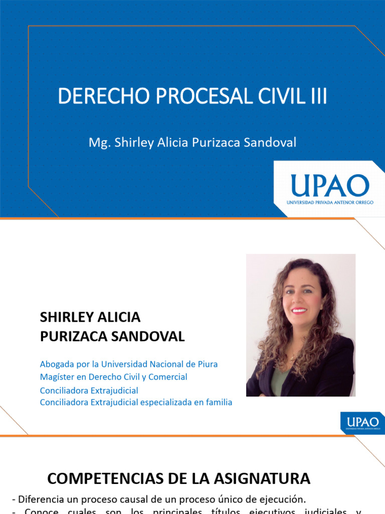Semana 01 DPC III Diapo PPT | PDF | Mandato | Demanda judicial