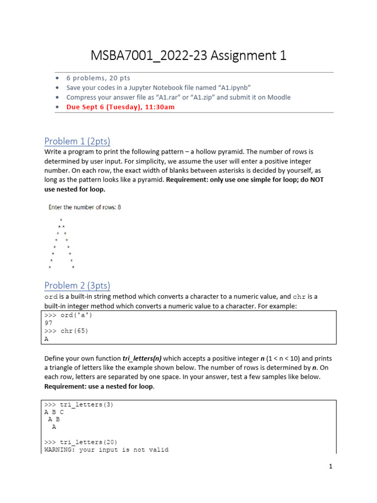 Assignment 1 (Problem 4 Updated) | PDF | Function (Mathematics) | Computer Programming