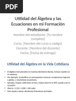 Utilidad Del Algebra Presentacion Universitaria Ampliada | PDF | Álgebra | Ecuaciones