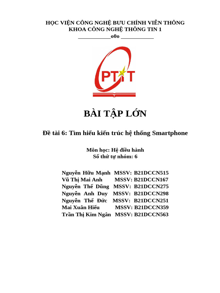 PTIT Project Report Template Update Copy | PDF