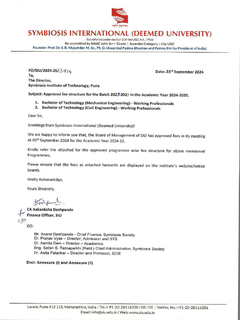 SIT Pune Work in Professionals - AY2024-25 - Compressed | PDF