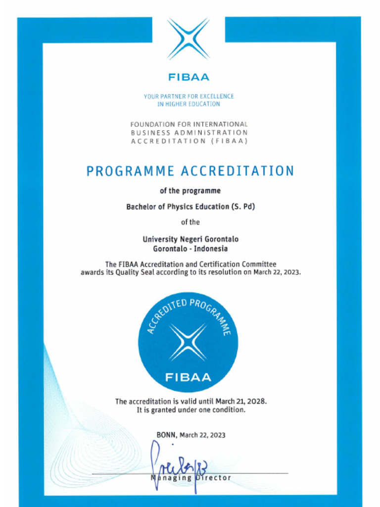 Urkunde Bachelor in Physics Education | PDF