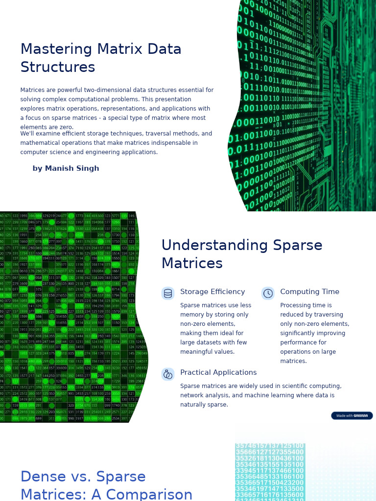 Matrix Data Structures | PDF | Matrix (Mathematics) | Database Index