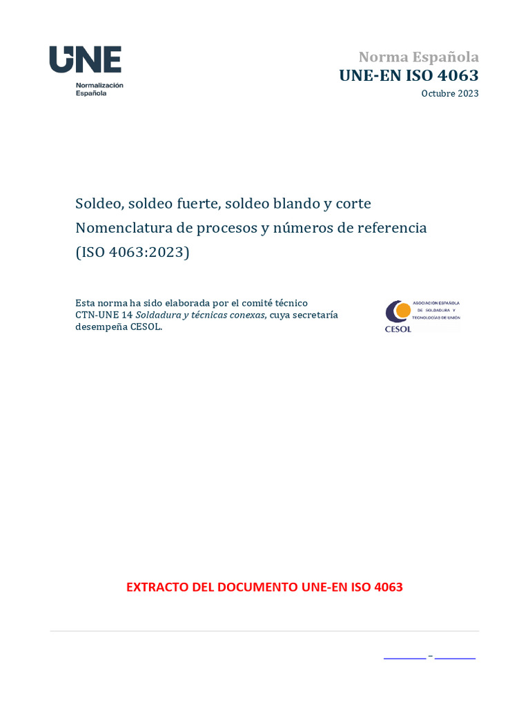 (Ex) Une-En Iso 4063 2023 | PDF