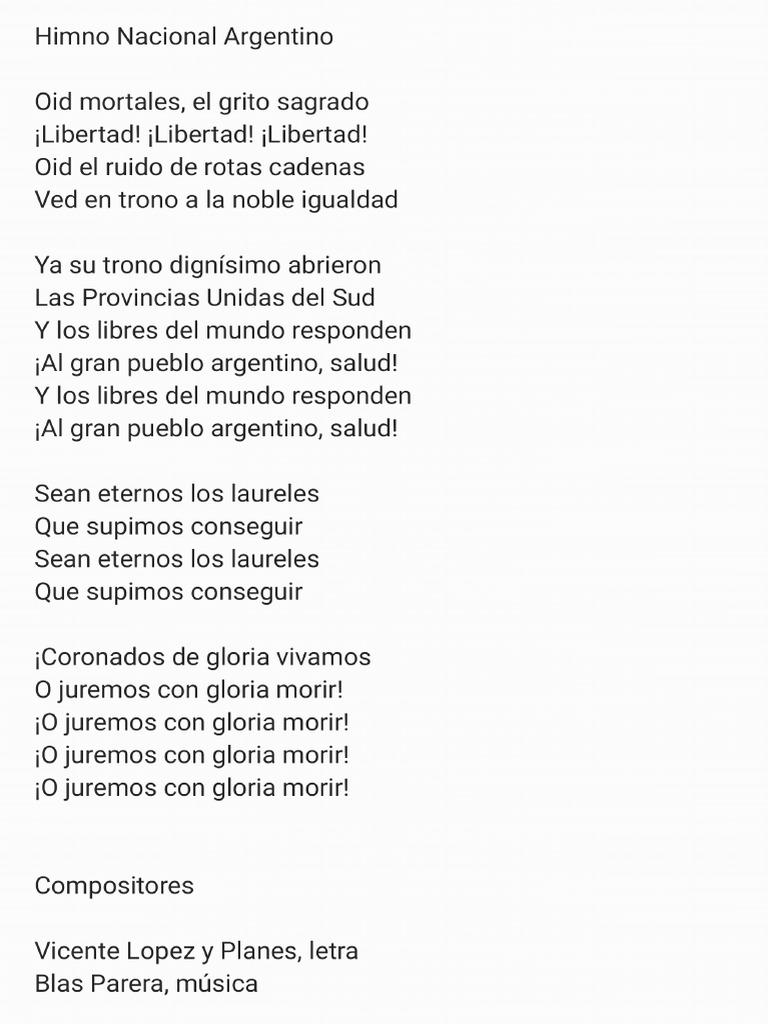 Himno Letra | PDF