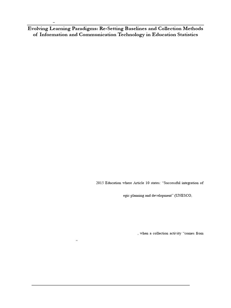 Evolving Learning Paradigms: Re-Setting Baselines and Collection ...