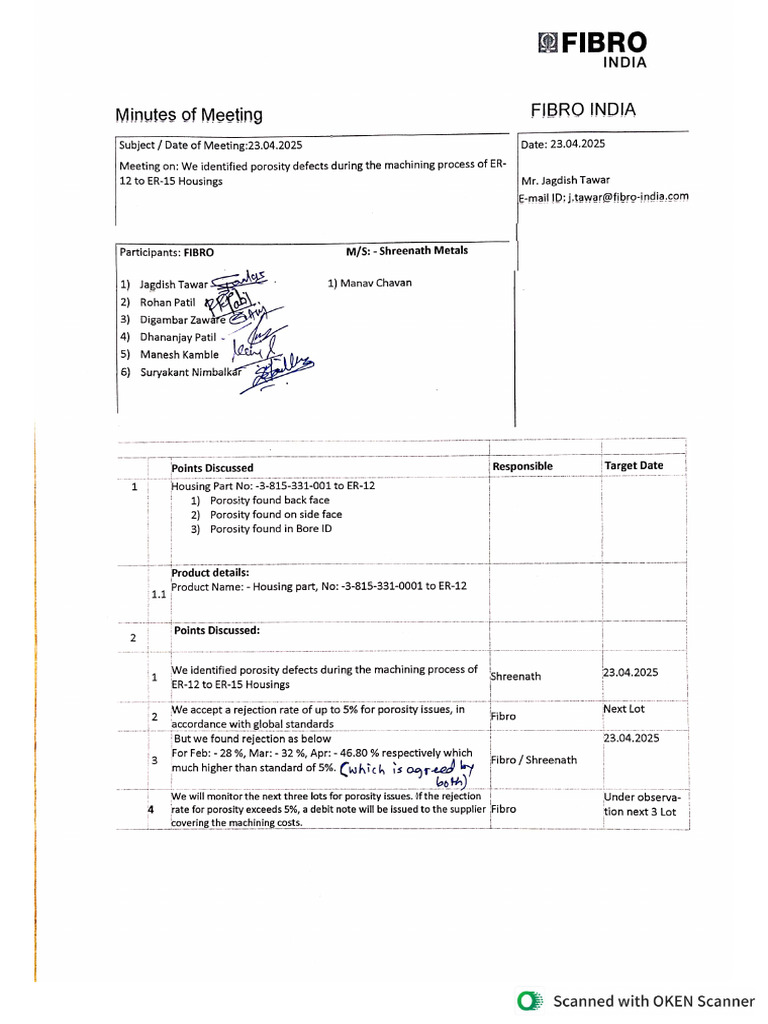 MOM - Shreenath Metals | PDF