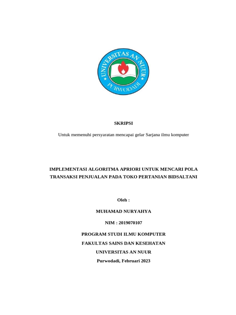 Algoritma Apriori untuk Pola Penjualan | PDF