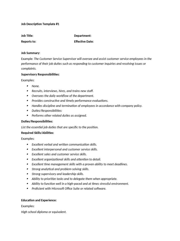Job-Description-Template-1 | PDF